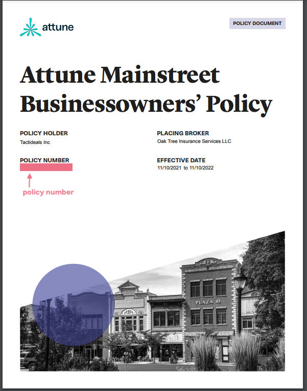 Where do I find a policy number? – Attune Insurance